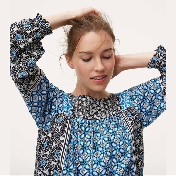 LOFT | Tops | Ocean Mosaic Long Sleeve Top Loft | Poshmark